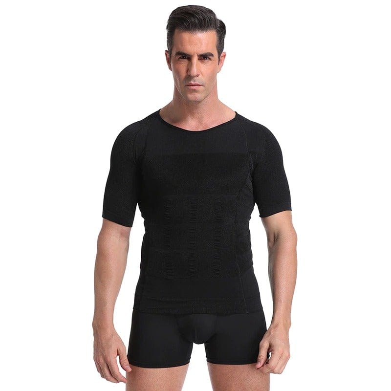 Men Seamless Toning Abs Compression Body Shaper T-Shirt– CurvyPower | UK